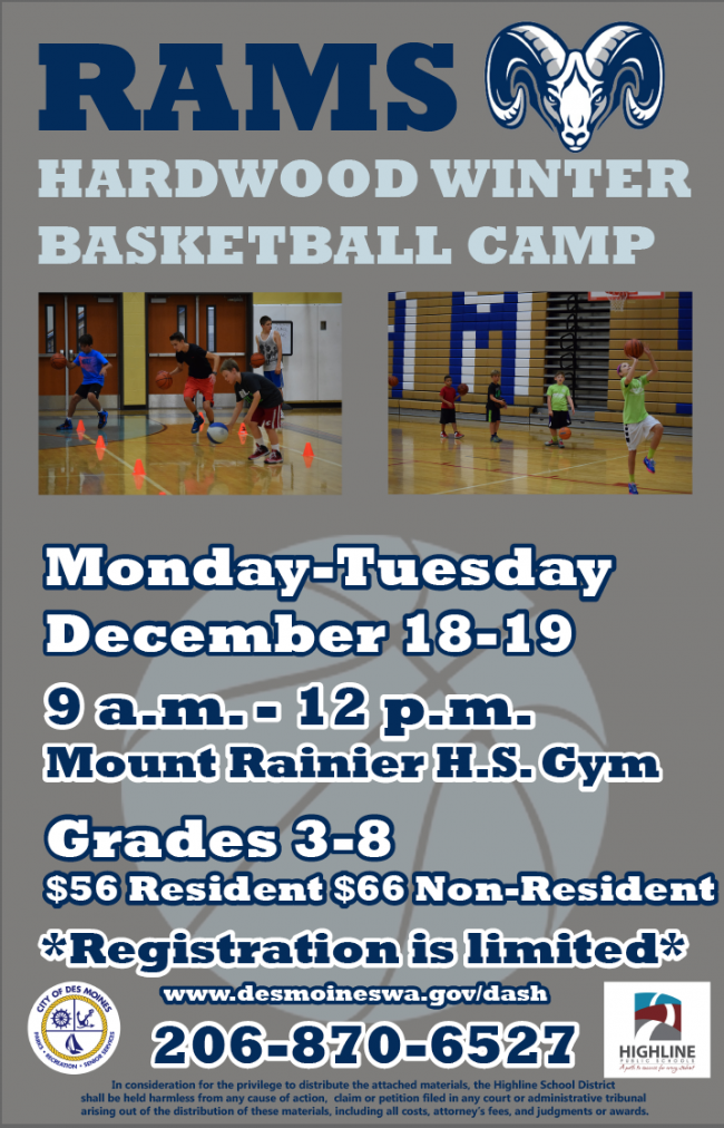 Mt. Rainier Rams Winter basketball camp set for Dec. 18-19 | Westside ...